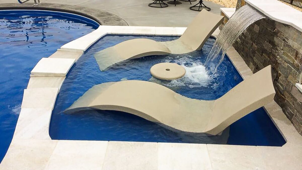 The Pearl Tanning Ledge Fiberglass Pool | Regional Pool Group