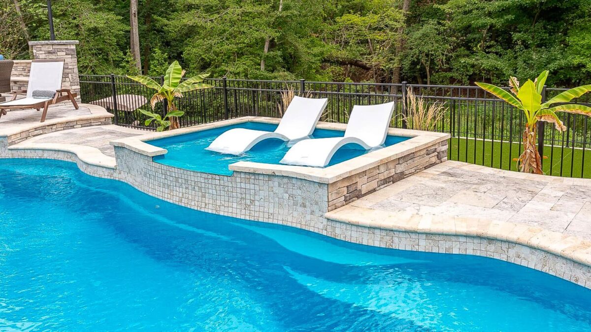 The Pearl Tanning Ledge Fiberglass Pool | Regional Pool Group